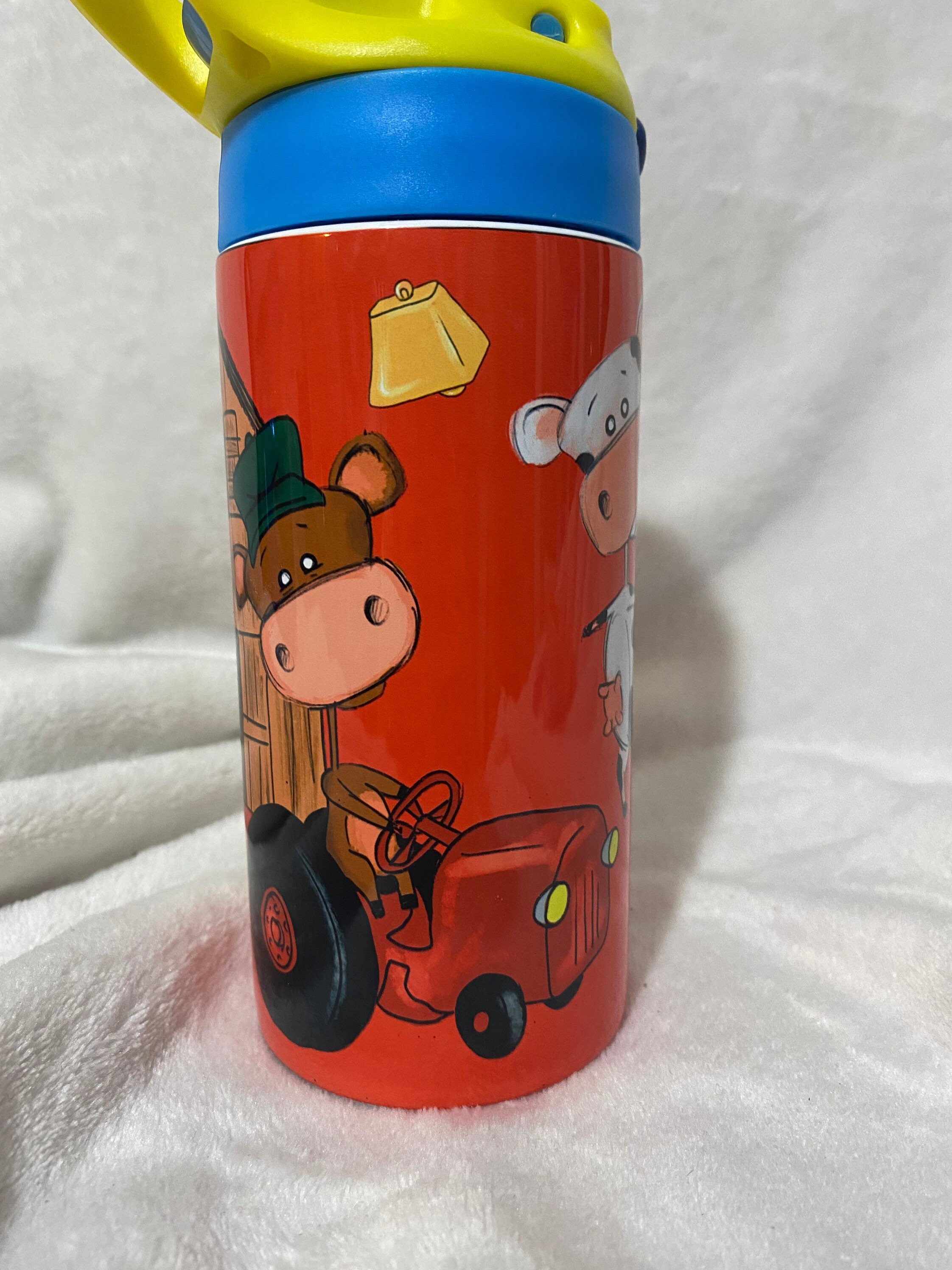 Cows Tractor Barn Farm Kids Boy or Girl 12 Ounce Flip Lid - Etsy
