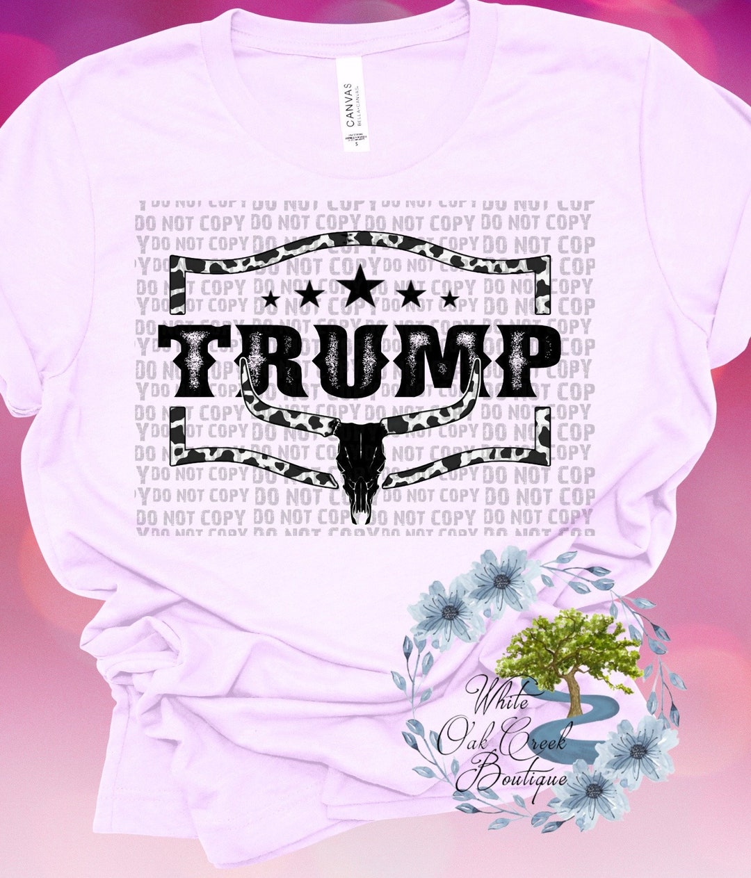 Trump Pink Longhorn Cow Print T-shirt Trump for President MAGA America ...