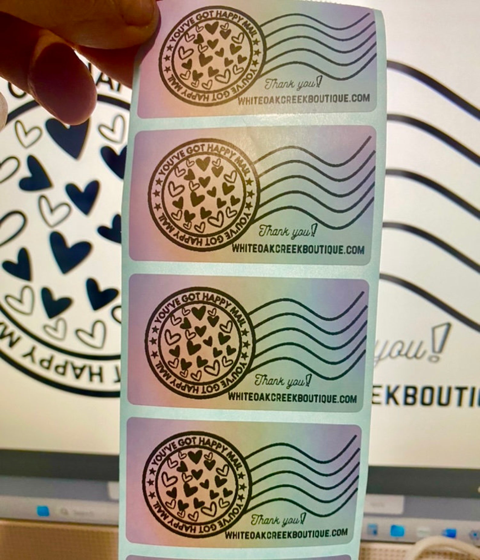 Happy Mail Stickers Printed Packaging Stickers for Small Business ...