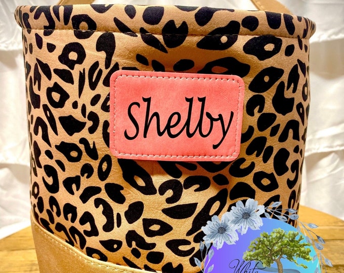 Cheetah Print Easter Basket Pink Patch Personalized With Name Leopard ...