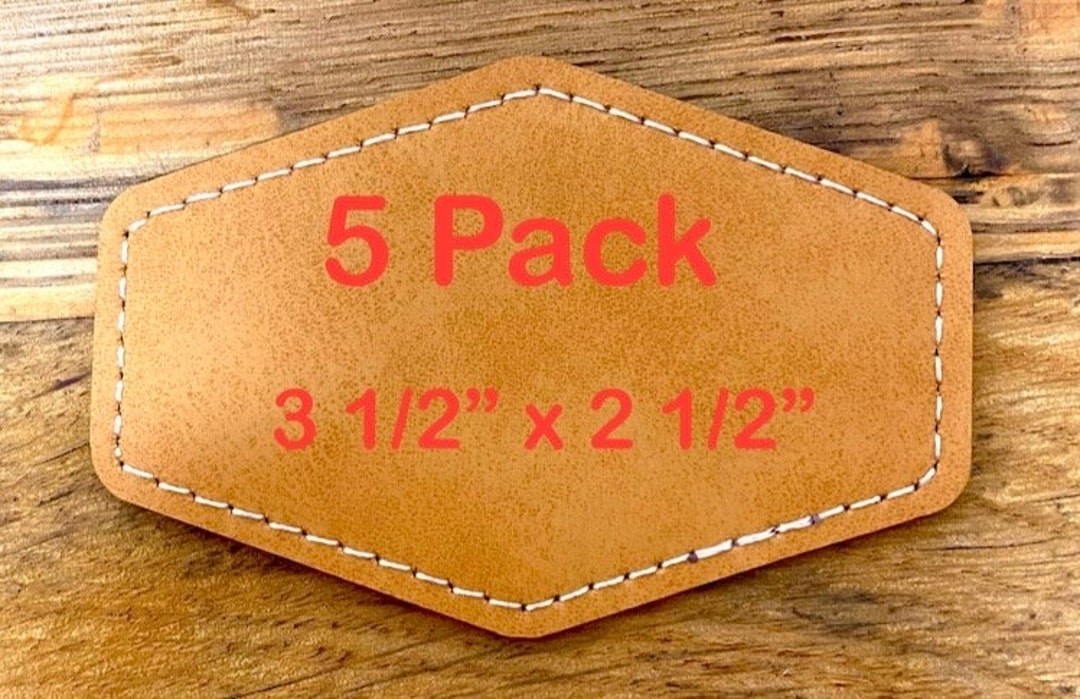 5 Pack Blank Sublimation Laser or DTF Patches Hexagon Brown Faux ...