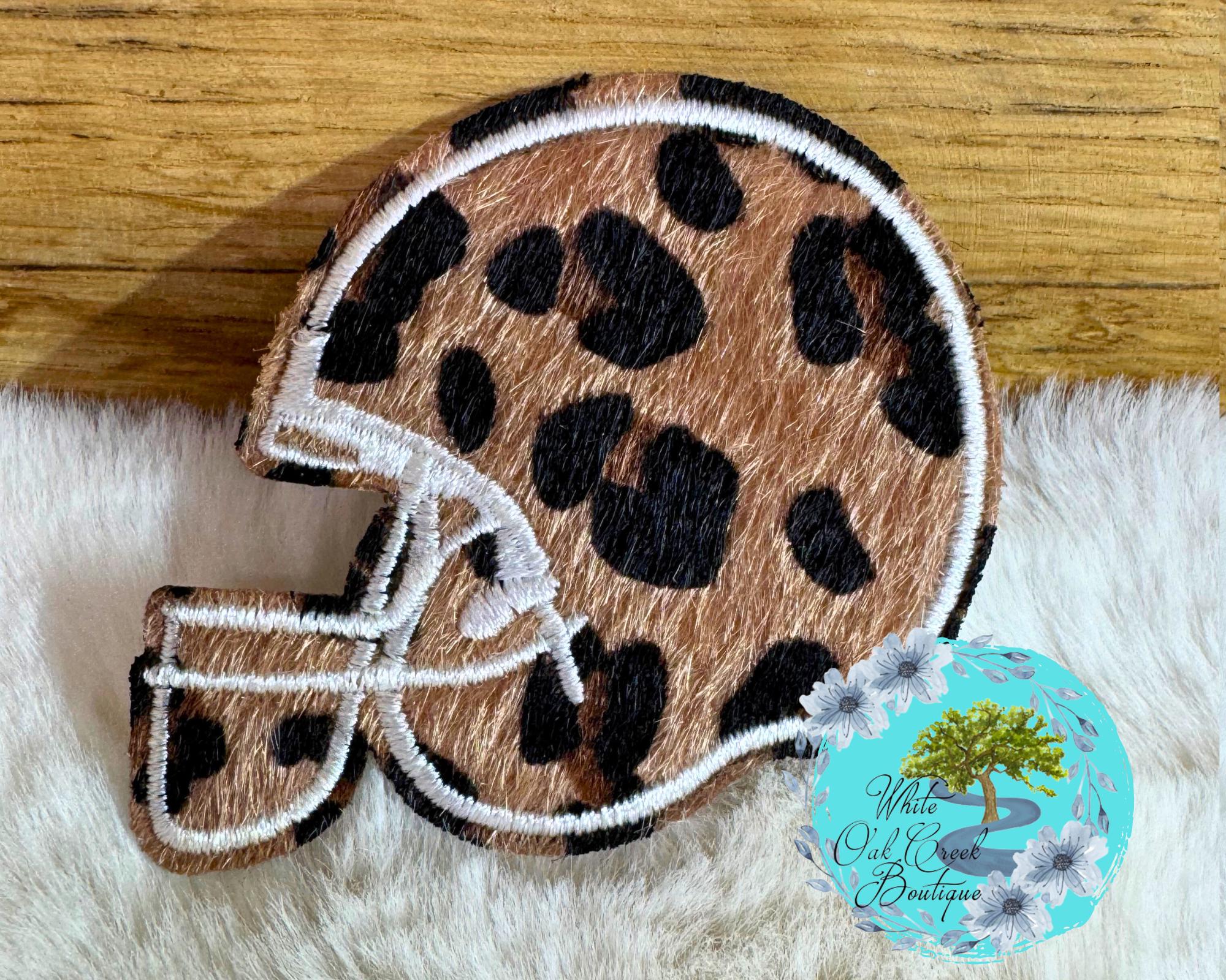 Cheetah Football Helmet Furry Embroidered Trucker Hat Patch 2.75” Wide ...