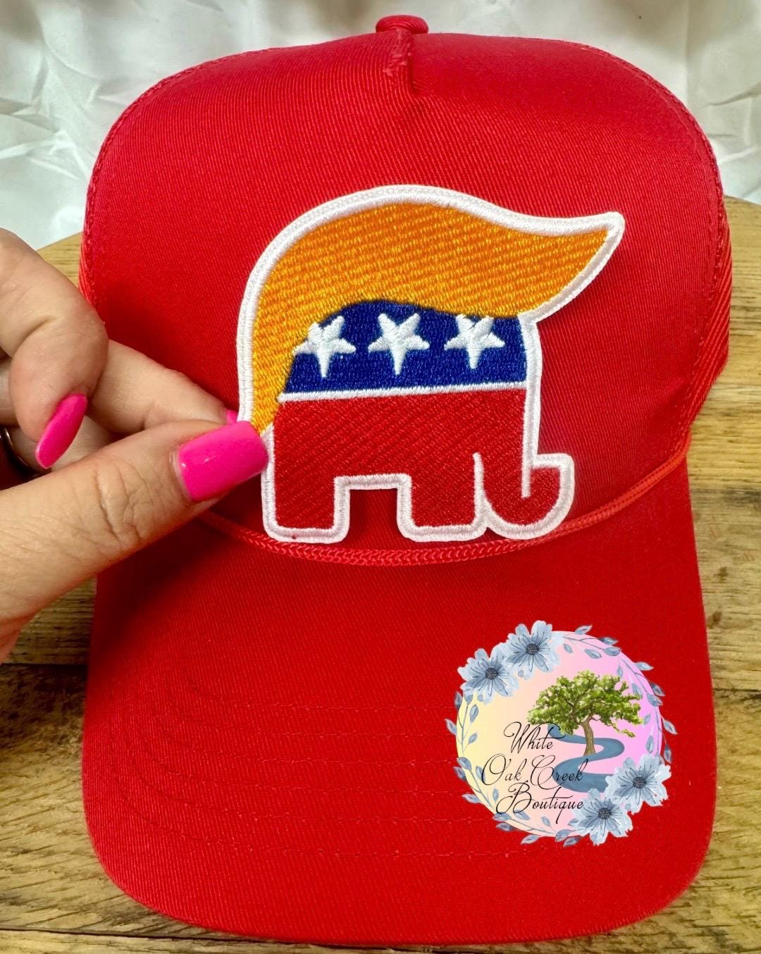 Trump Head Elephant Embroidered Iron on Trucker Hat Patch 3.15 Wide X 2 ...