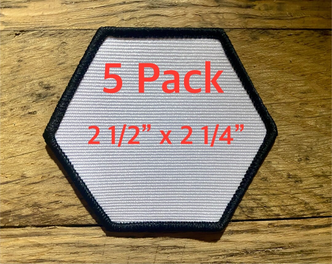5 Pack 2 1/2” Octagon Sublimation or Embroidery Trucker Hat Patch With ...