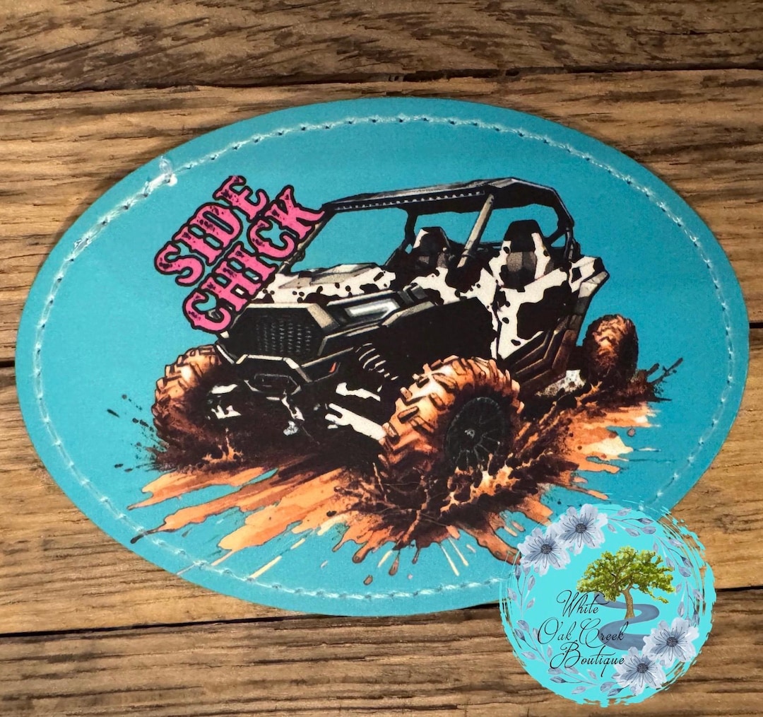 Side Chick Faux Leather Trucker Hat Patch Threaded 3 1/2”x 2 1/2” With ...