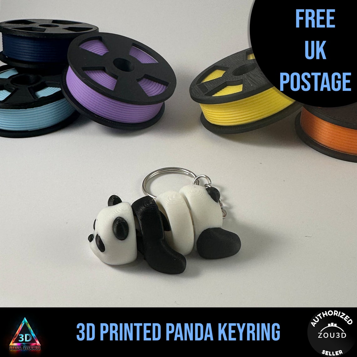 3D Printed Panda Keychain Kawaii Cute Fidget Keyring Gift - Etsy