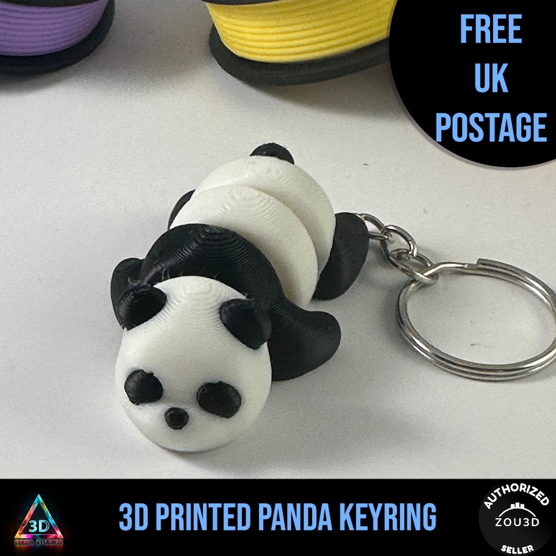 3D Printed Panda Keychain Kawaii Cute Fidget Keyring Gift - Etsy