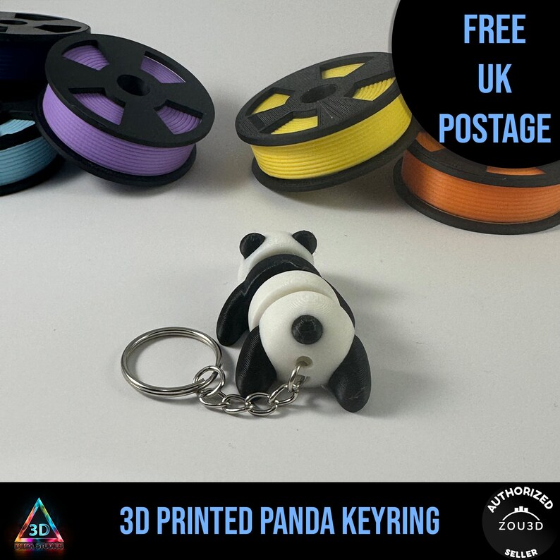 3D Printed Panda Keychain Kawaii Cute Fidget Keyring Gift - Etsy