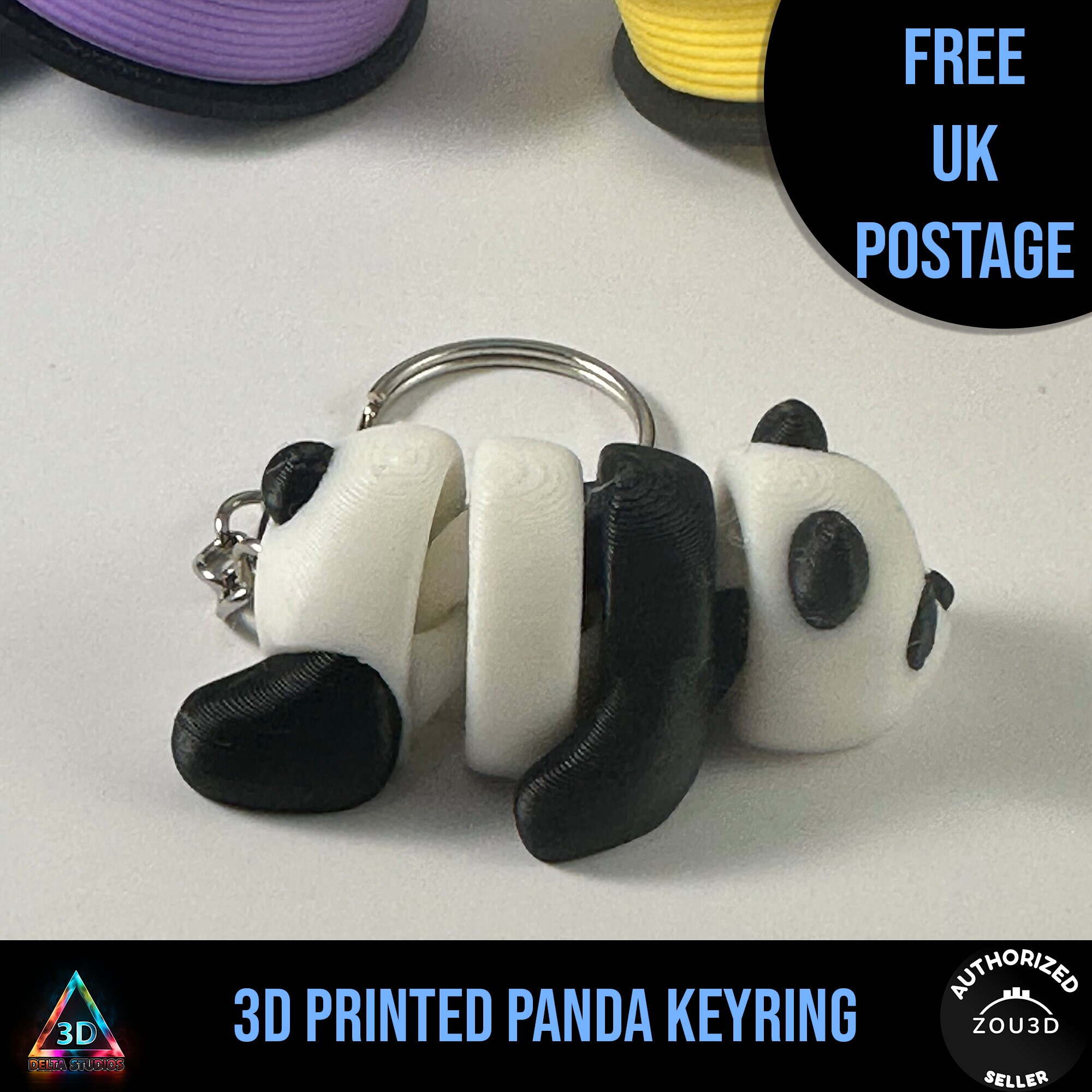3D Printed Panda Keychain Kawaii Cute Fidget Keyring Gift - Etsy
