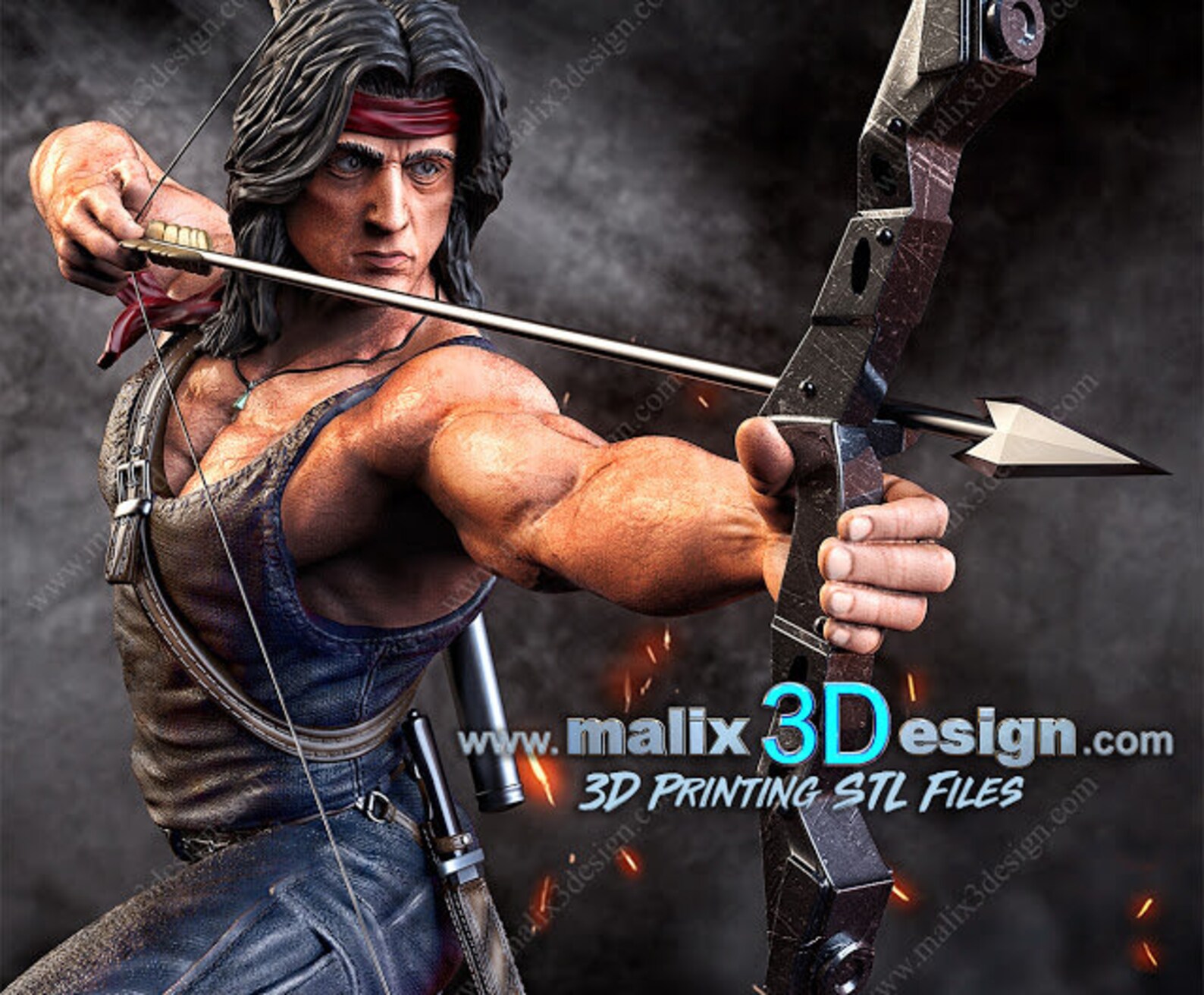 3D printed Rambo figurine | Etsy