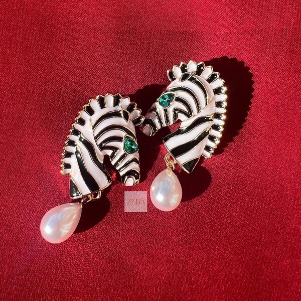Zebra Earrings - Etsy