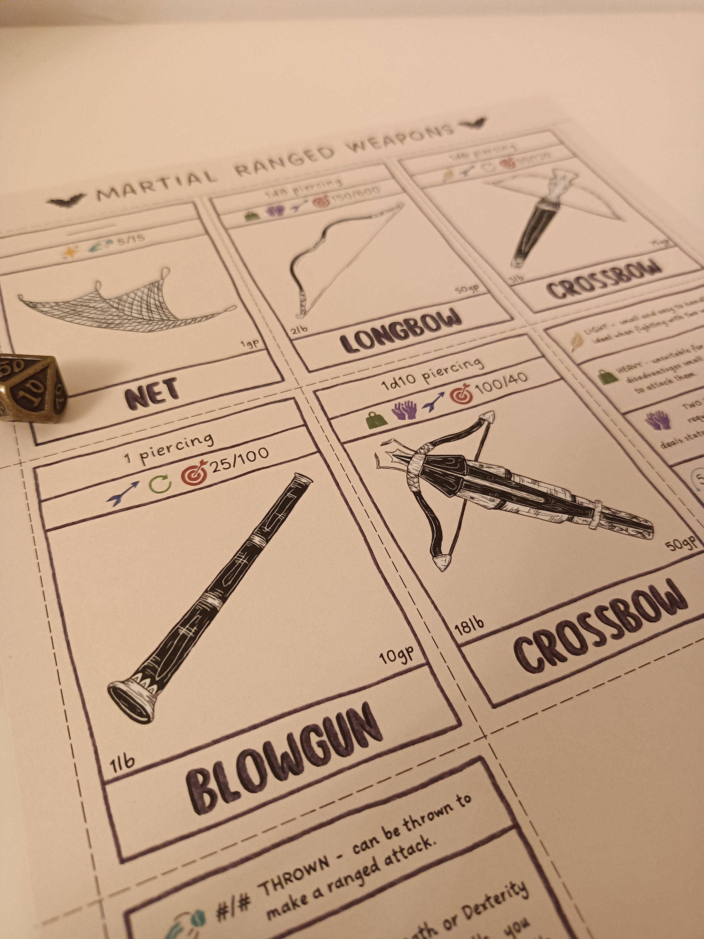 Downloadable Dnd Item Cards Simple and Martial Melee Weapons - Etsy