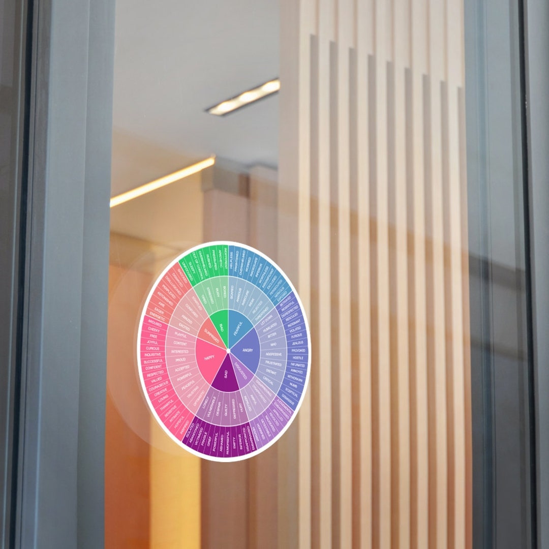 Round Modern Feeling & Emotions Wheel Vinyl Stickers - Etsy