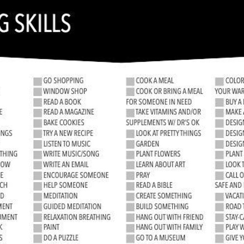 Coping Skills Therapy Worksheet Over 100 Ideas With Check - Etsy