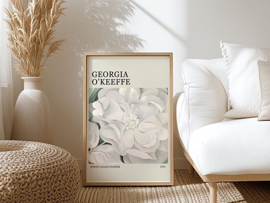 Georgia O’keeffe Exhibition Poster, White Flower Wall Art,contemporary ...