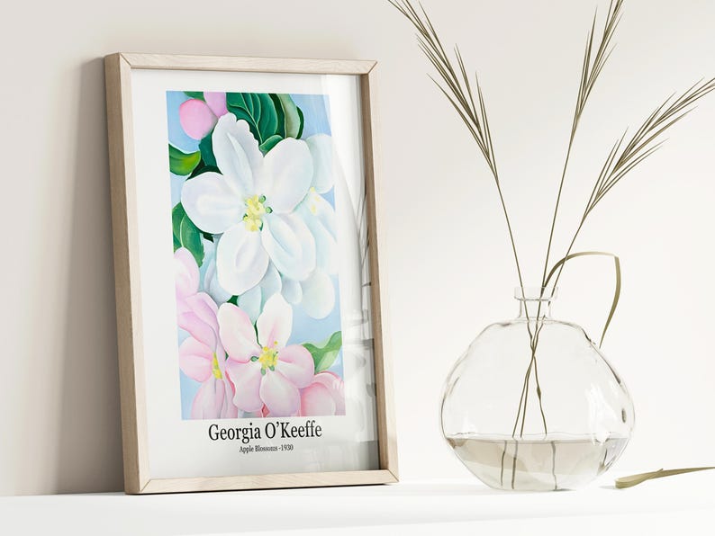 Georgia O’keeffe Exhibition Poster, Apple Blossom 1930, Flower Art ...