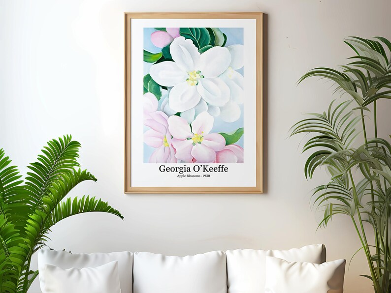 Georgia O’keeffe Exhibition Poster, Apple Blossom 1930, Flower Art ...