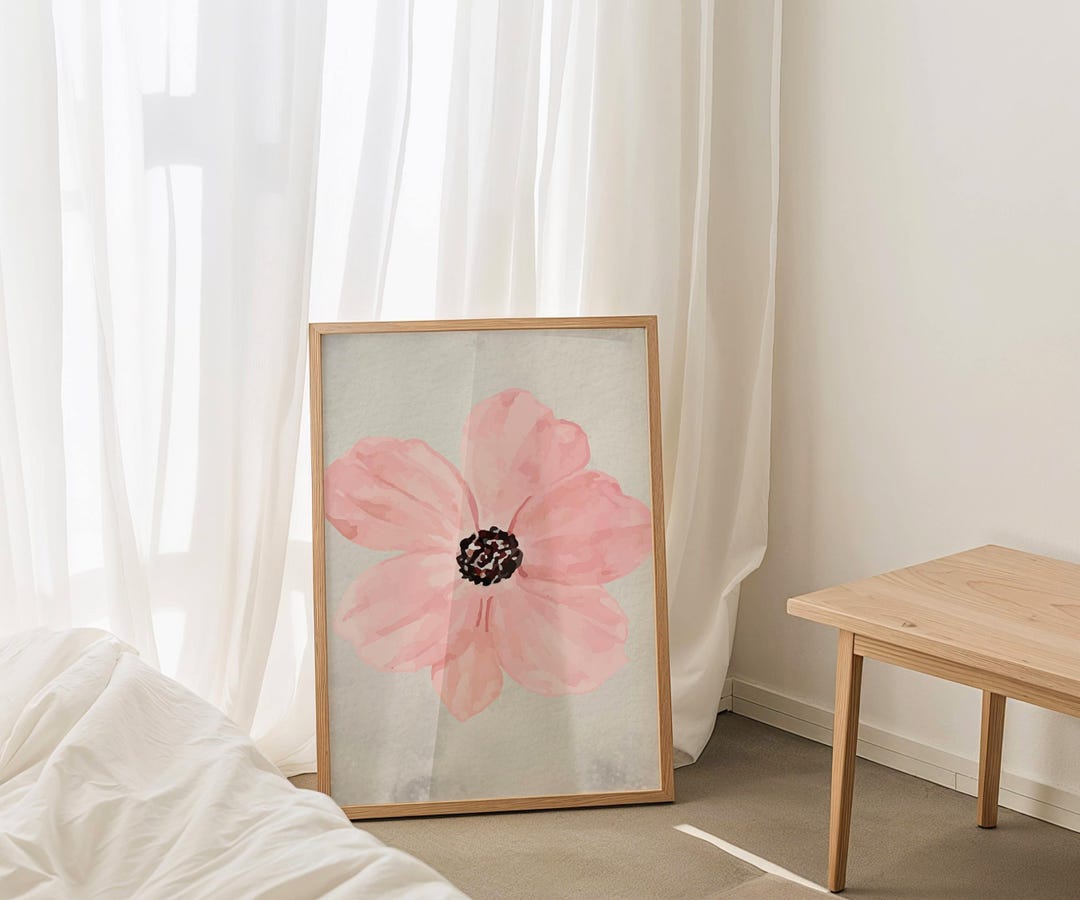 Watercolor Pink Floral Print, Flower Wall Art,botanical Wall Art ...