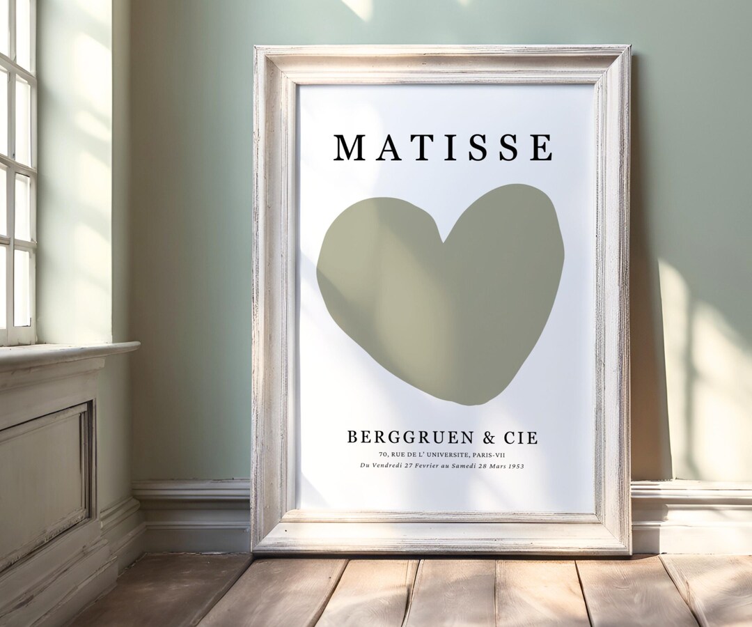 Matisse Heart Poster, Digital Download, Mid Century Modern Print ...