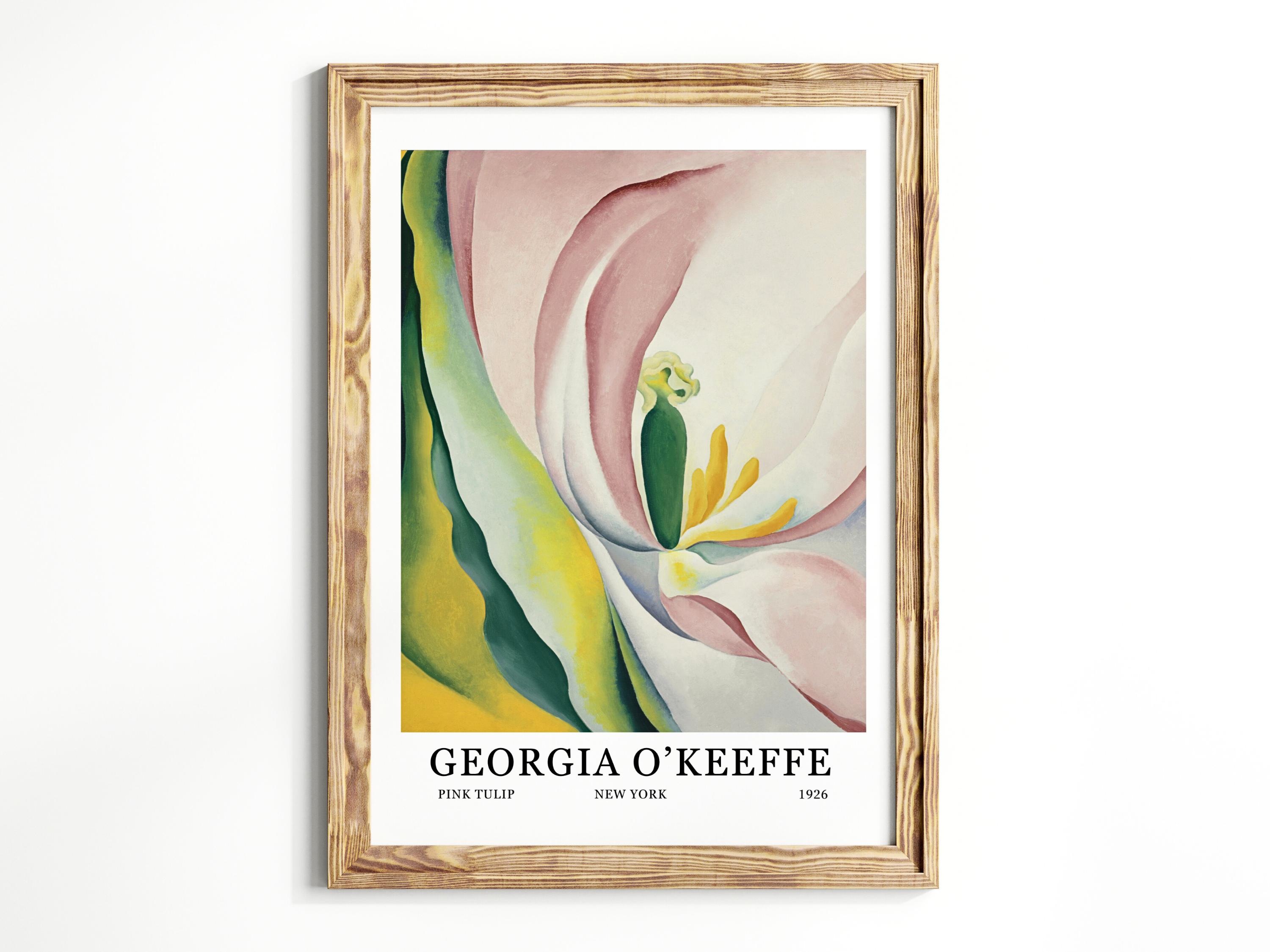Georgia O’keeffe Exhibition Poster,pink Tulip Art,contemporary Art ...