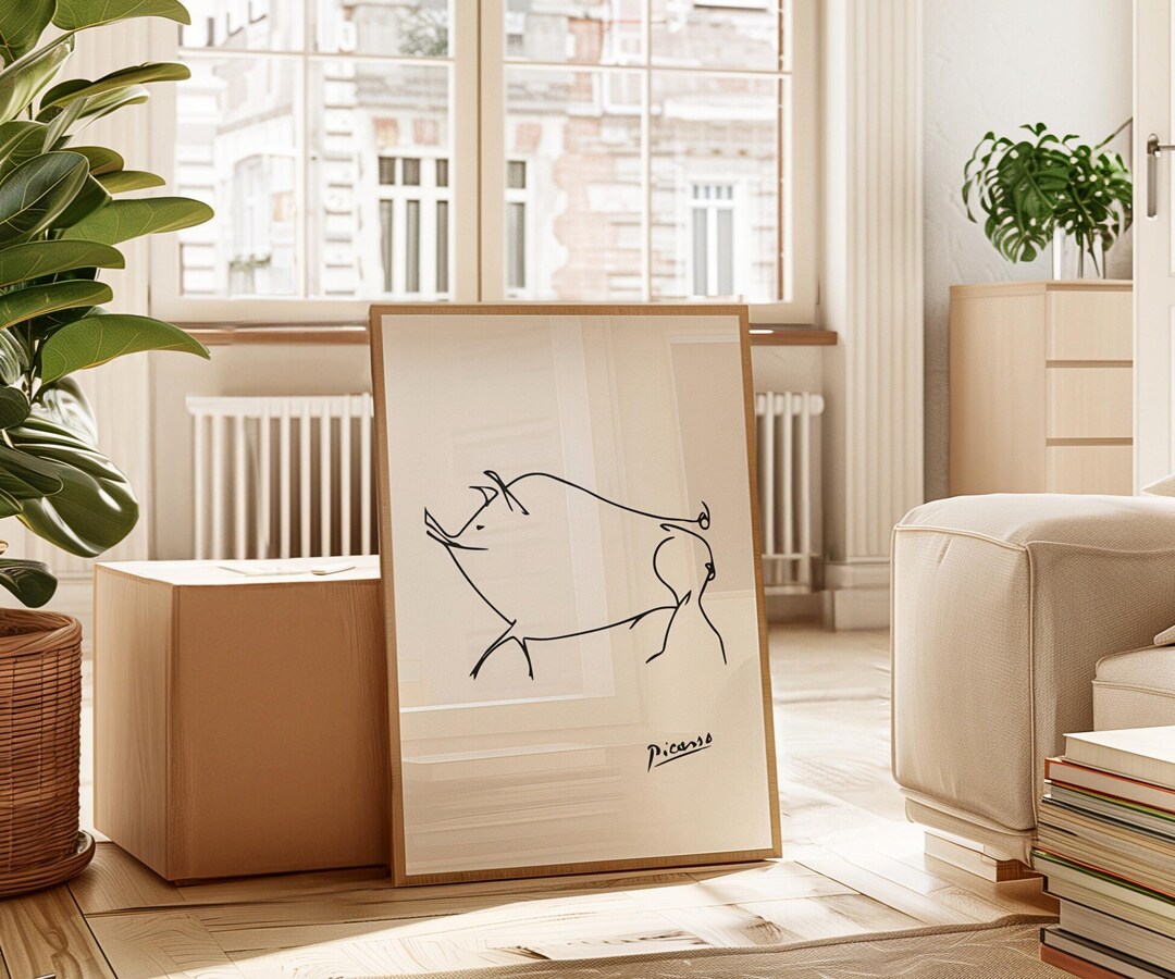 Picasso Pig Drawing, Printable Wall Art, Pablo Picasso Print,minimalist ...