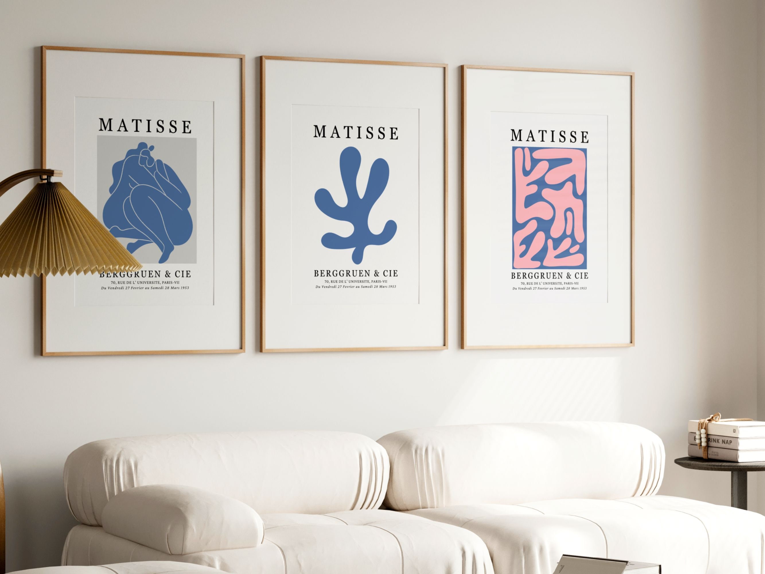 Henri Matisse Set of 3 Wall Art, Gallery Wall Set,blue Matisse Print Set,matisse Exhibition ...