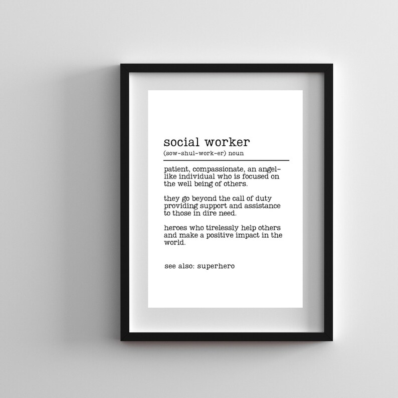 Social Worker Definition Art Print: Appreciation Gift (digital Download ...