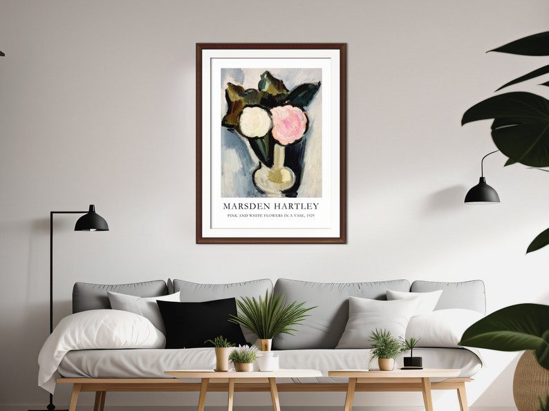 Marsden Hartley, Pink and White Flowers in Vase 1929, Vintage Floral ...