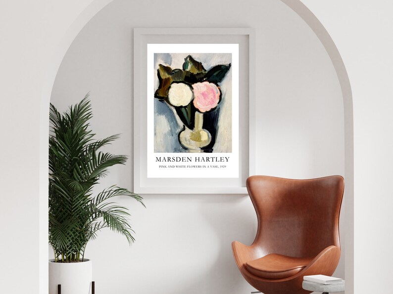 Marsden Hartley, Pink and White Flowers in Vase 1929, Vintage Floral ...