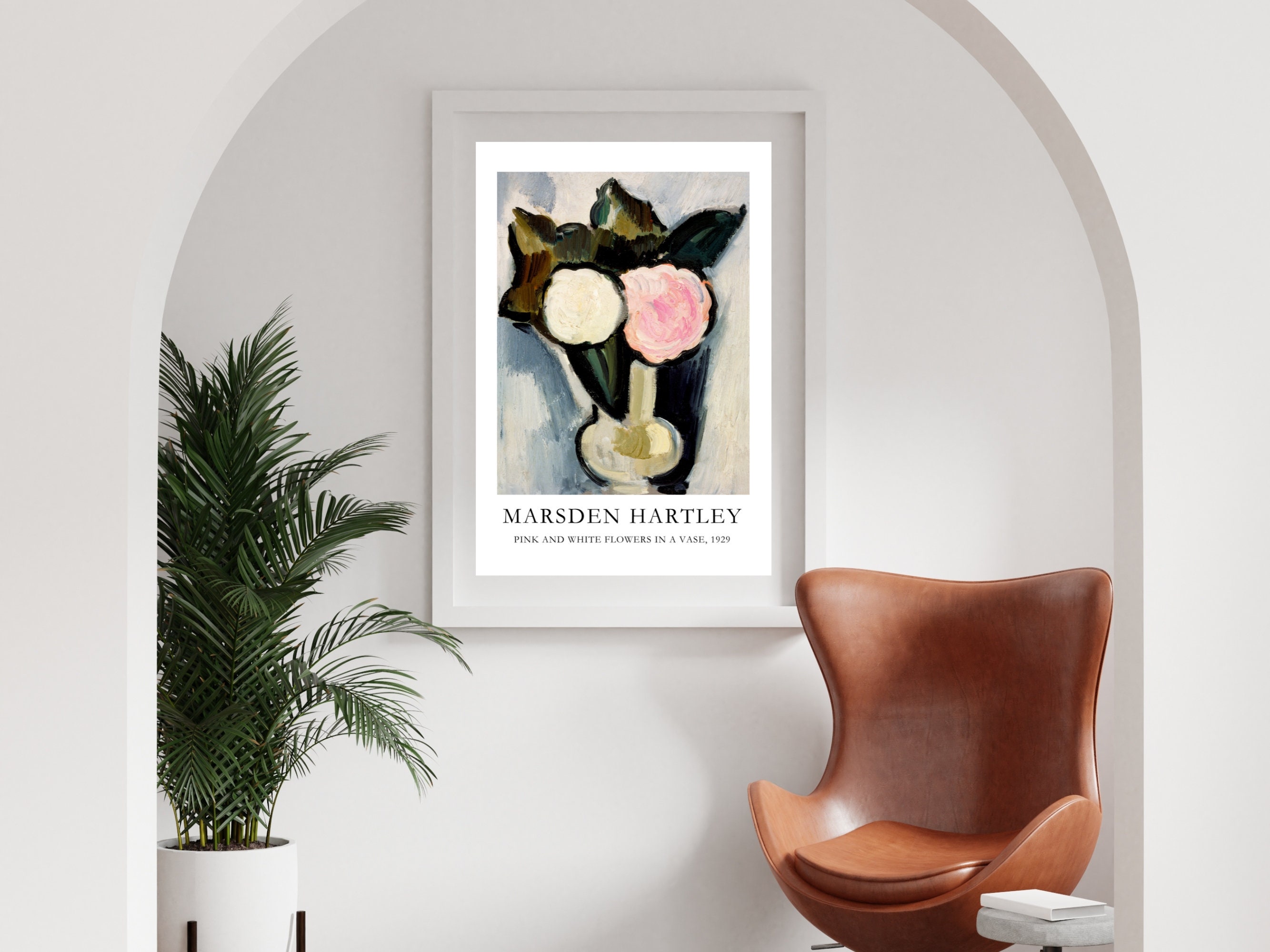 Marsden Hartley, Pink and White Flowers in Vase 1929, Vintage Floral ...