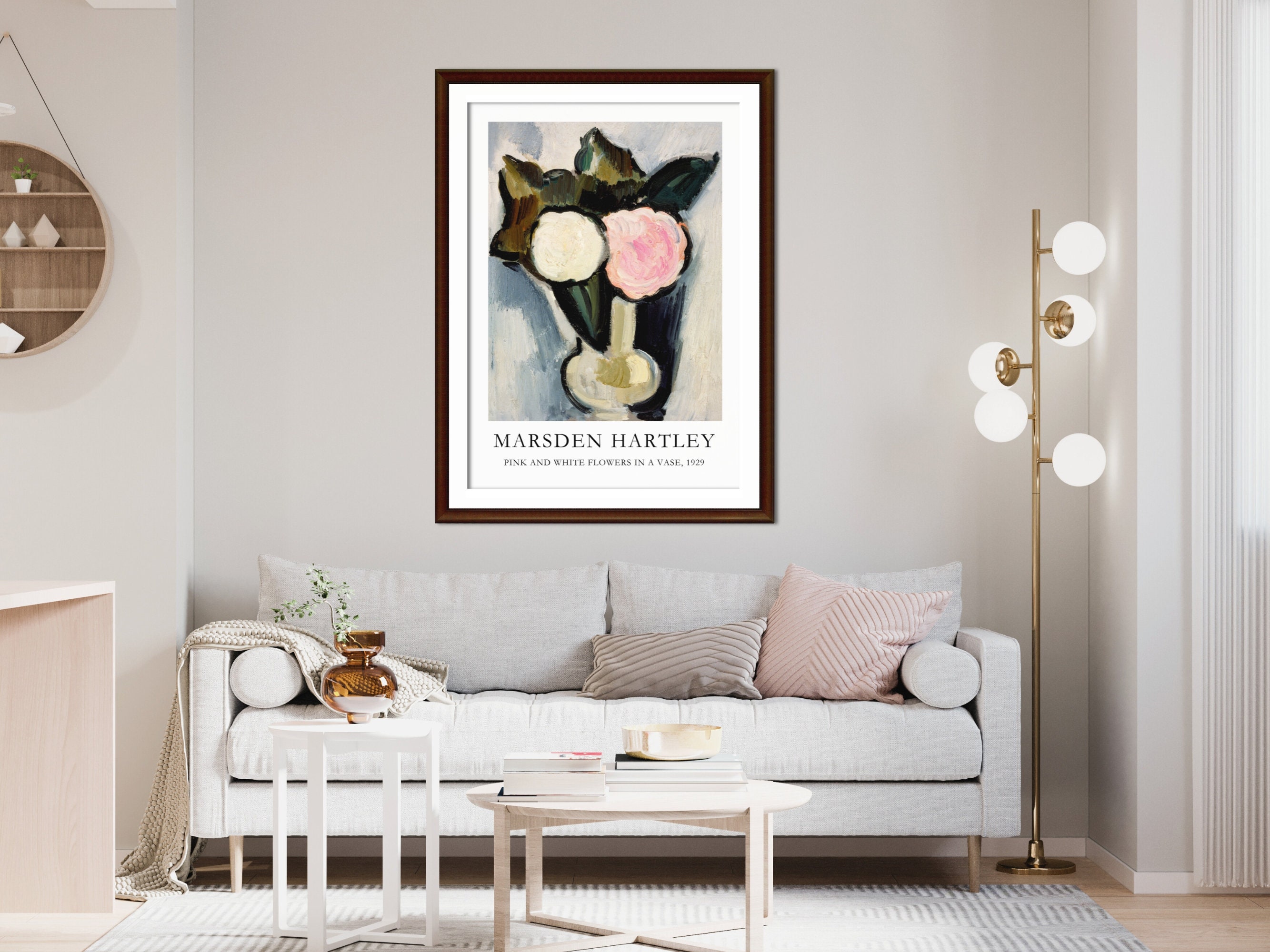 Marsden Hartley, Pink and White Flowers in Vase 1929, Vintage Floral ...