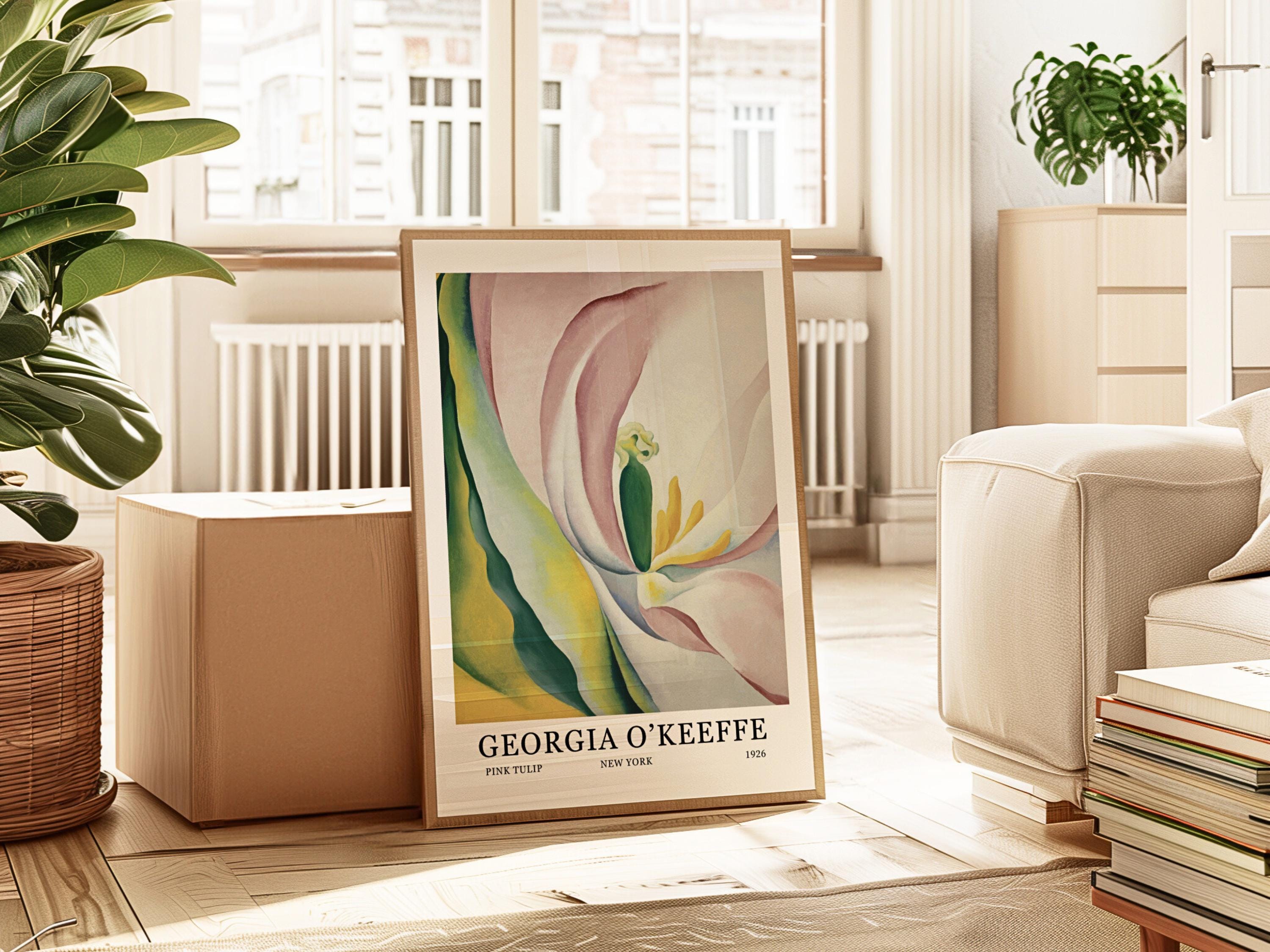 Georgia O’keeffe Exhibition Poster,pink Tulip Art,contemporary Art ...