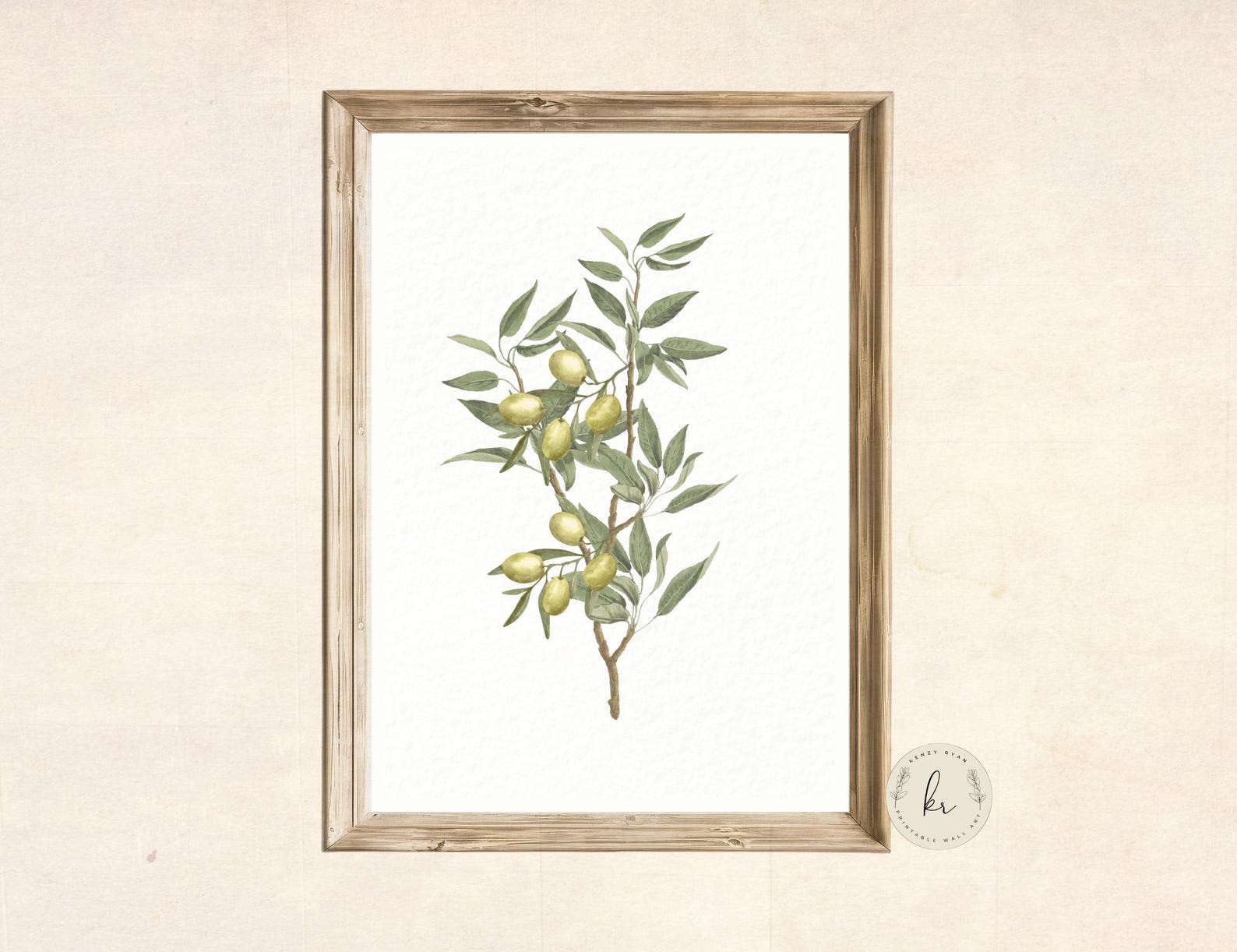 Olive Tree Branch Art, Botanical Prints, Neutral Wall Art, Rustic ...