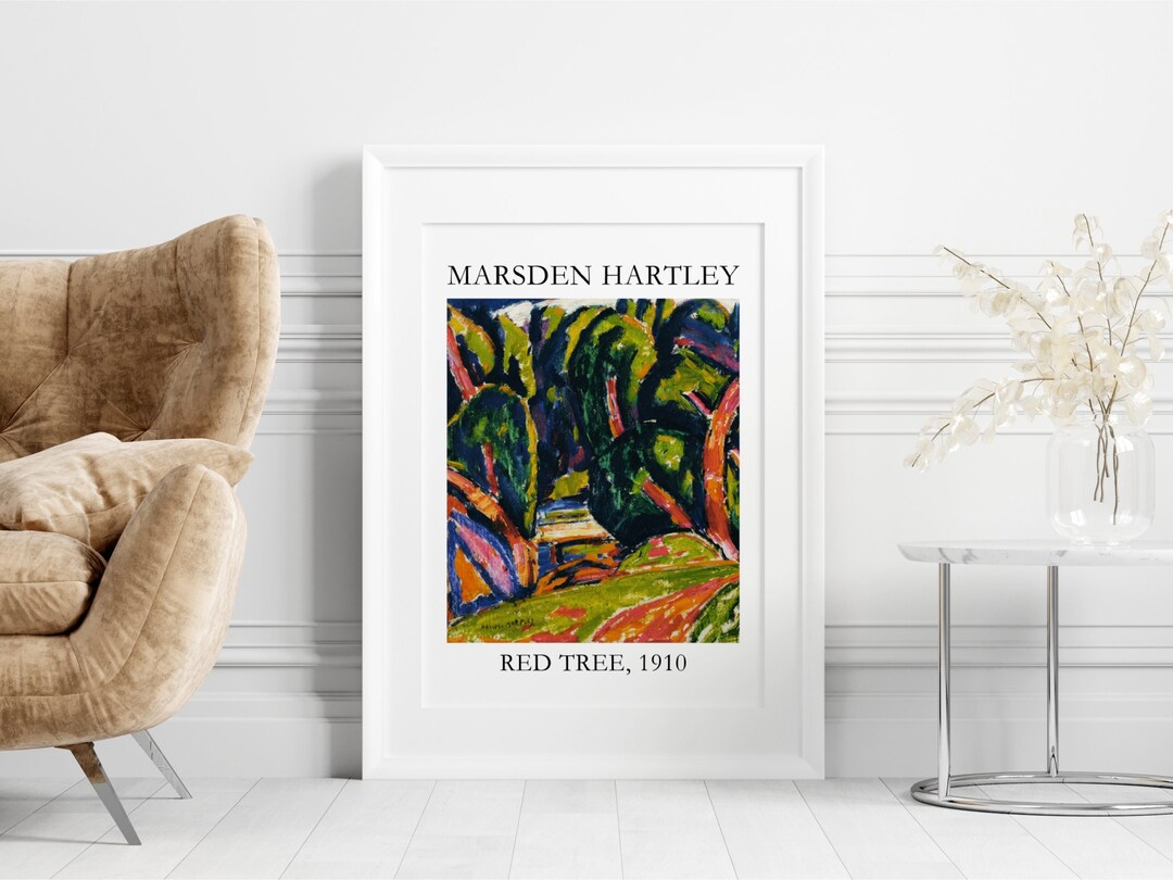 Marsden Hartley, Red Tree Print 1910, Vintage Tree Art, Famous Art ...