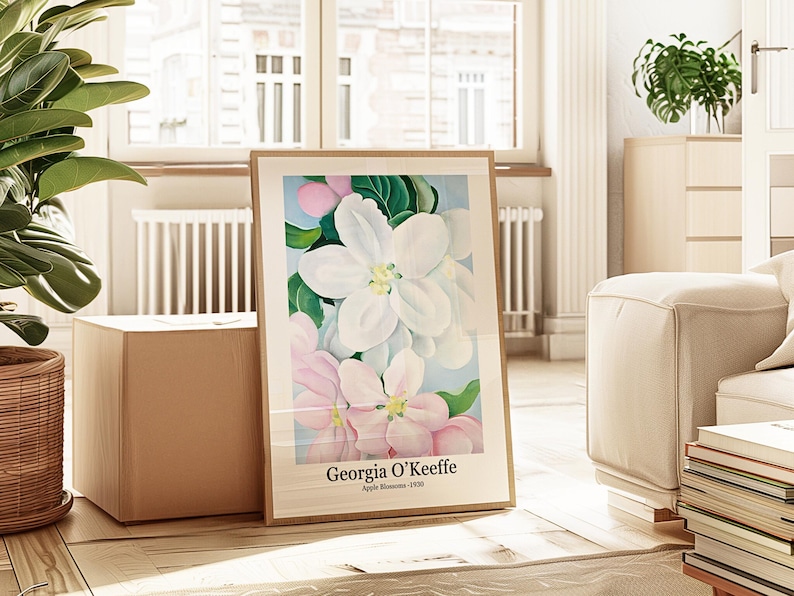 Georgia Okeeffe Exhibition Poster, Apple Blossom 1930, Flower Art ...