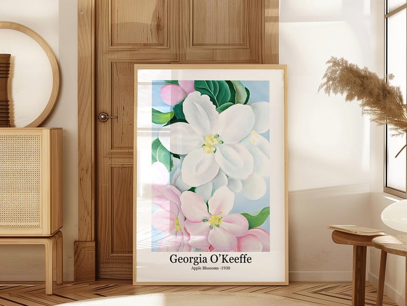 Georgia O’keeffe Exhibition Poster, Apple Blossom 1930, Flower Art ...