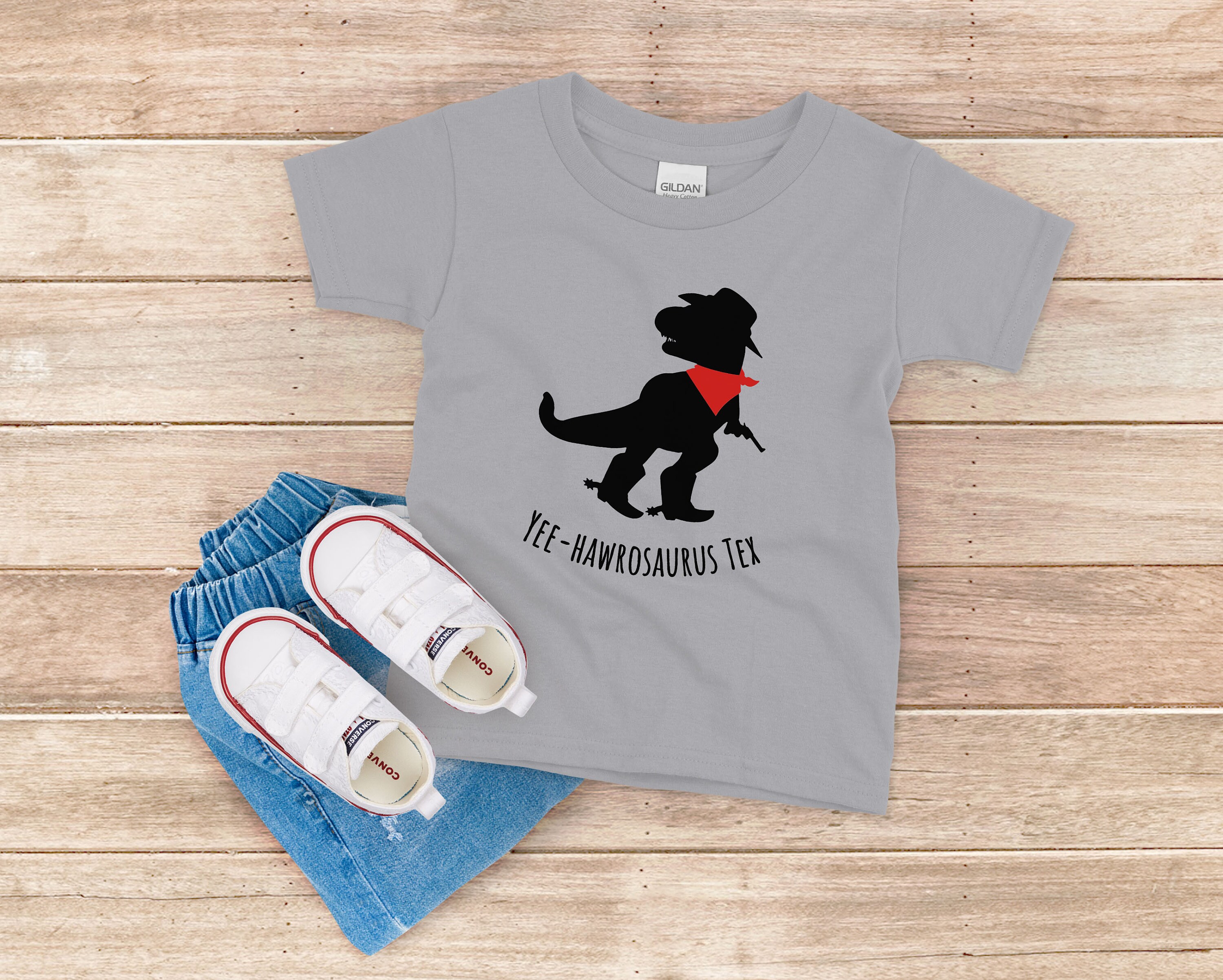 Child's Yee-hawrosaurus Rex T-shirt - Kid's Cowboy T-rex Shirt - Funny ...