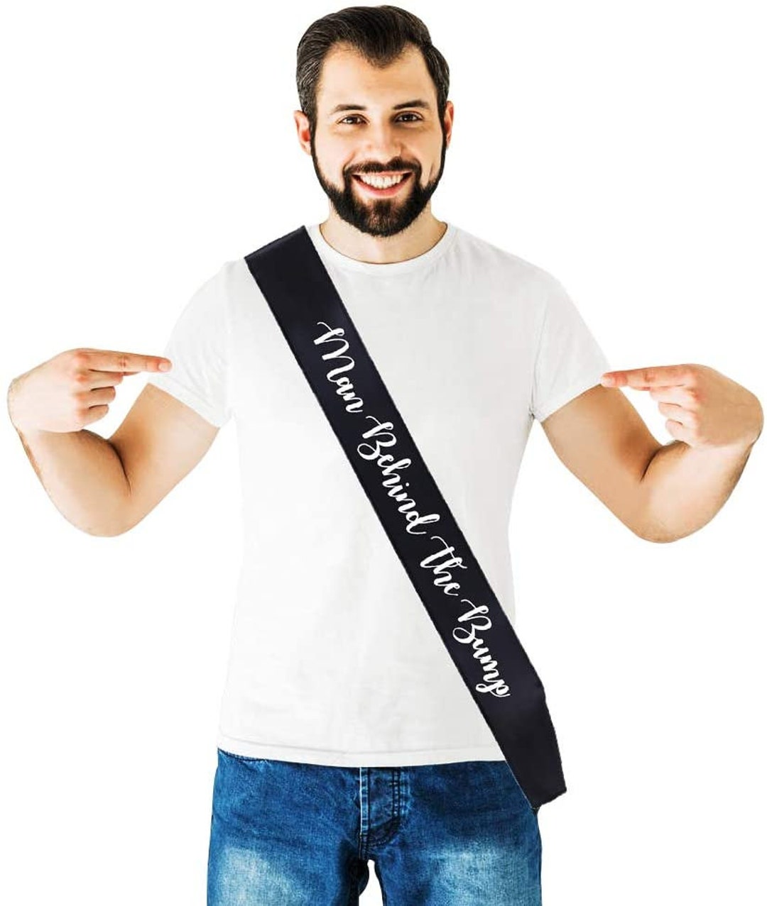 Father to Be Sash man Behind the Bump Funny Baby Shower Sash for Daddy ...