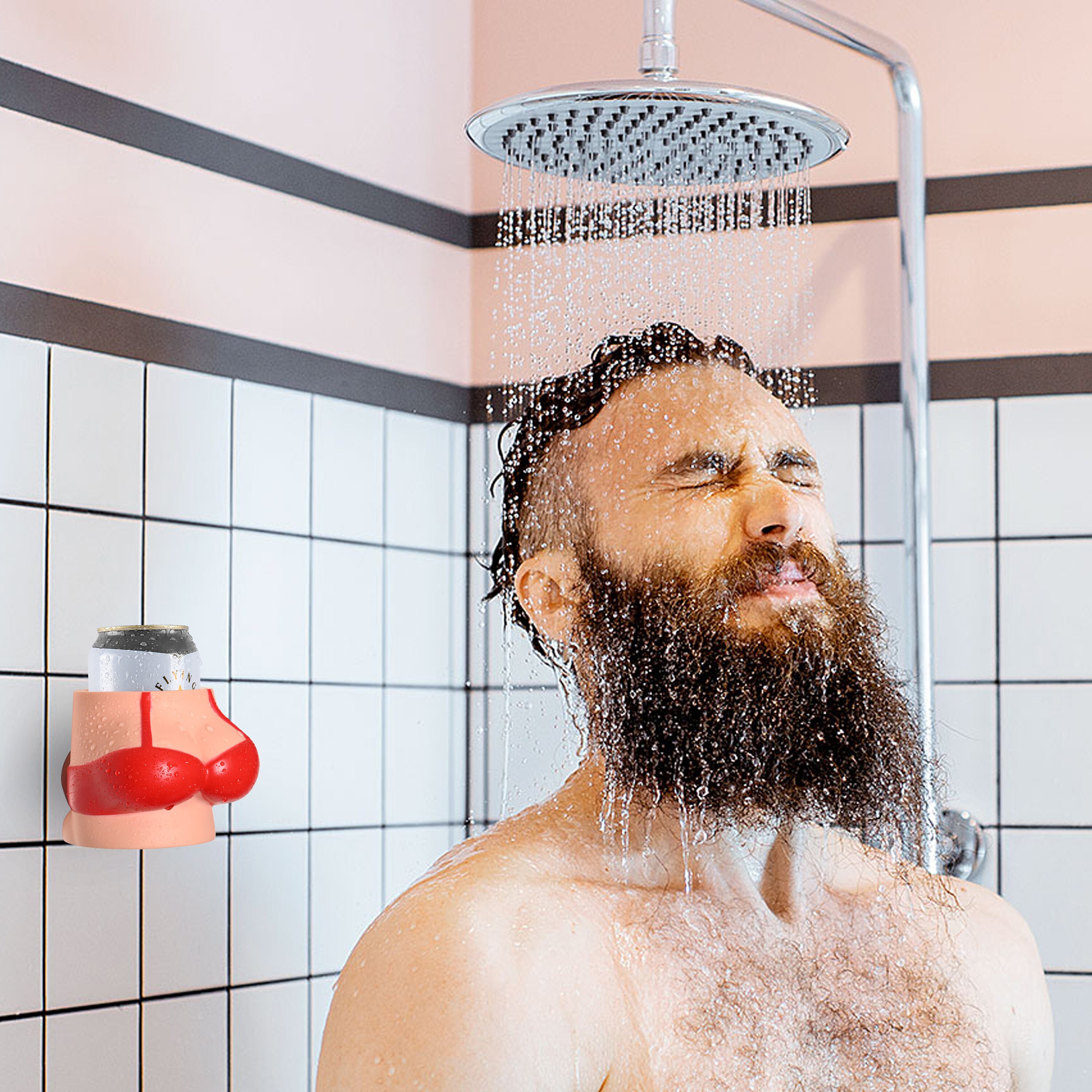Shower Beer Buddy Red Bikini Shower Beer Can Holder W/ Silicone Suction ...