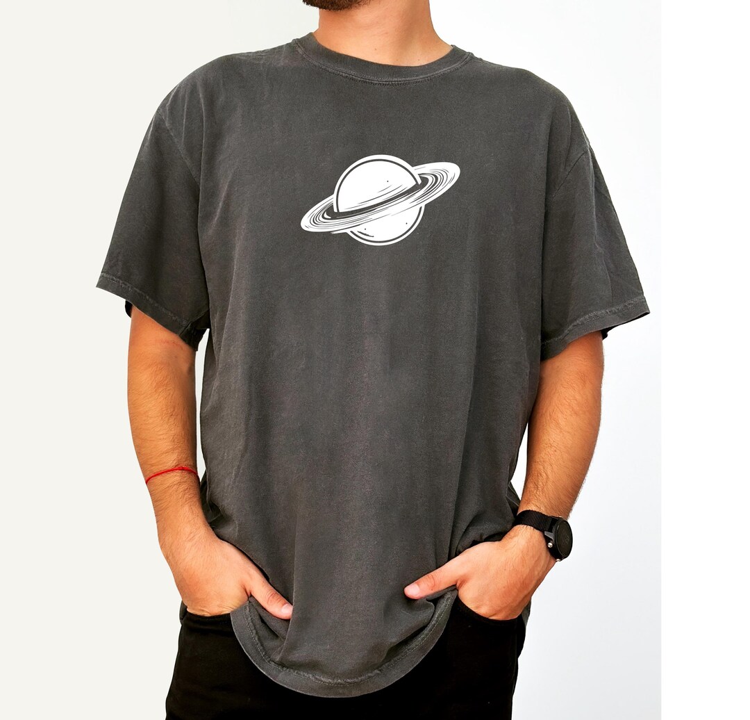 Rings of SATURN T-shirt in Black Aqua, Astronomy Gifts for Men or Women ...