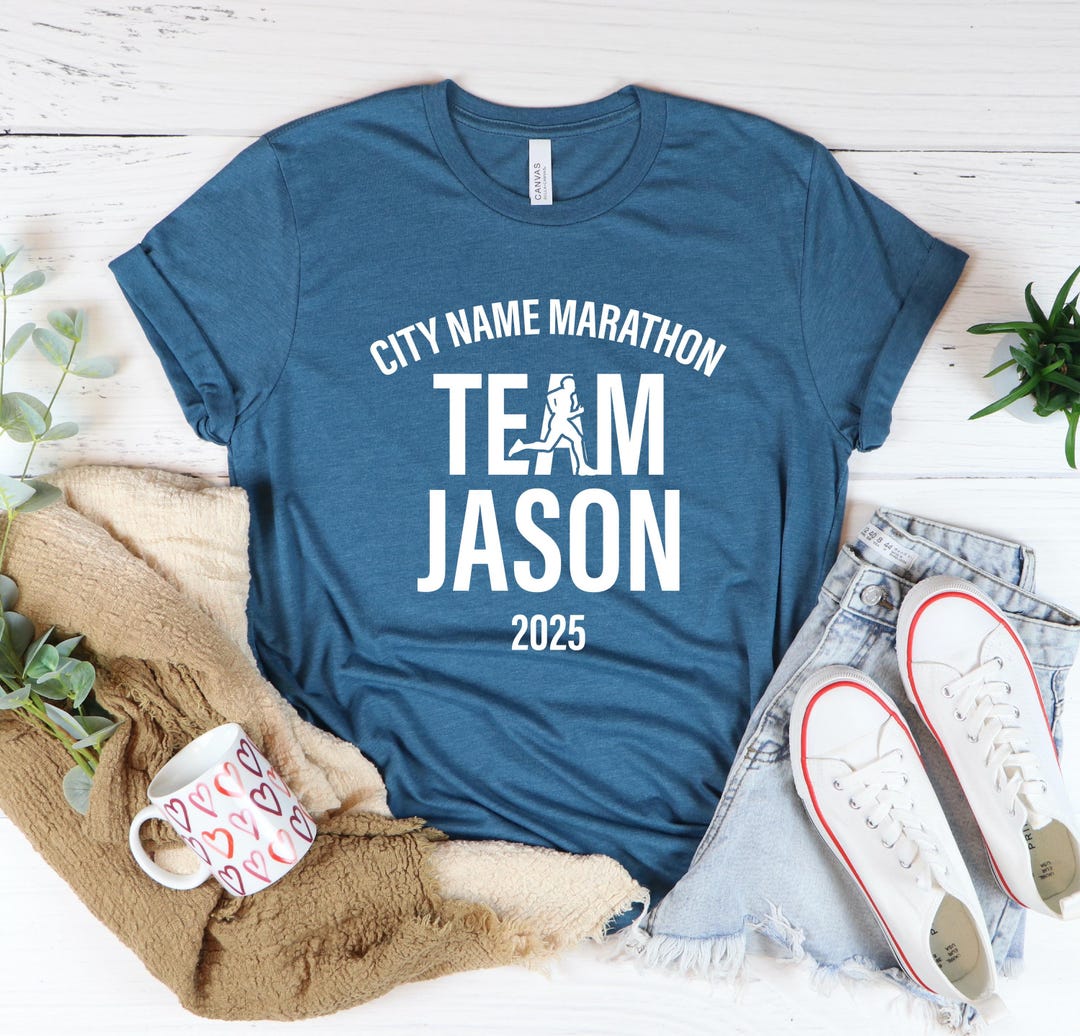 Custom Marathon Support Crew Shirt, Supporter Team Group Tshirt for ...