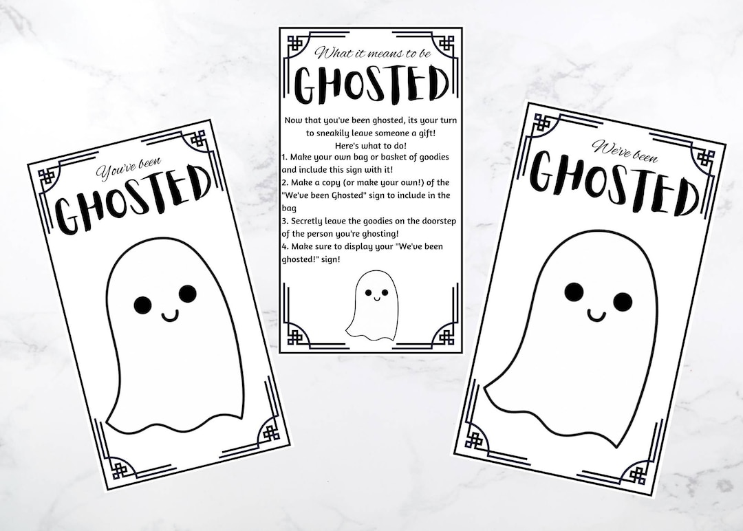 You've Been Ghosted Printable Set |halloween Trick | Digital Download ...