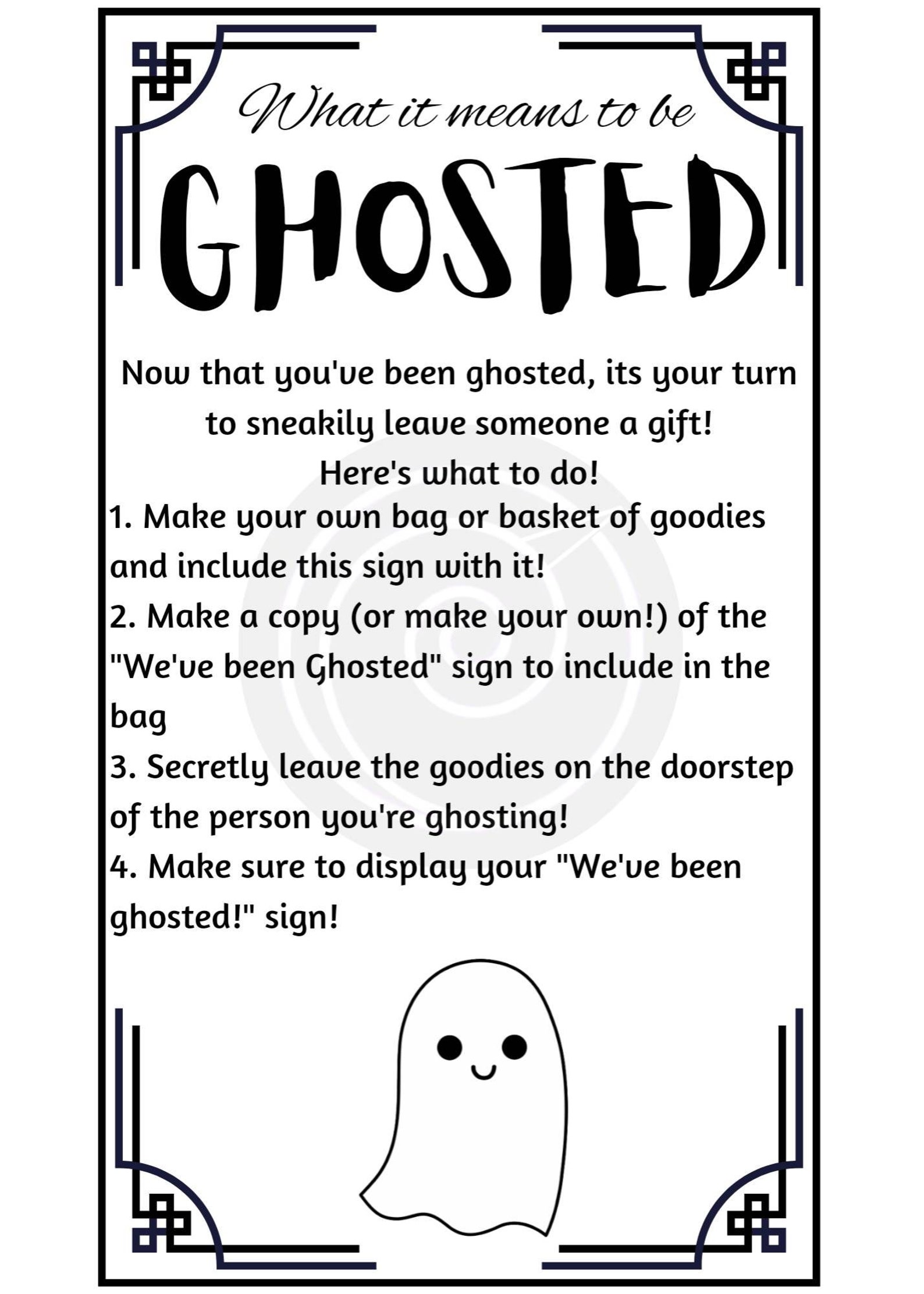 You've Been Ghosted Printable Set |halloween Trick | Digital Download ...