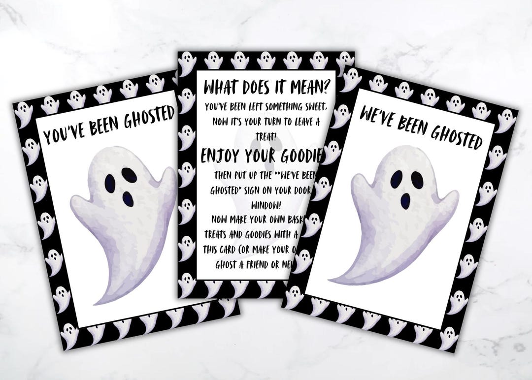 You've Been Ghosted Printable Set |halloween Trick | Digital Download ...