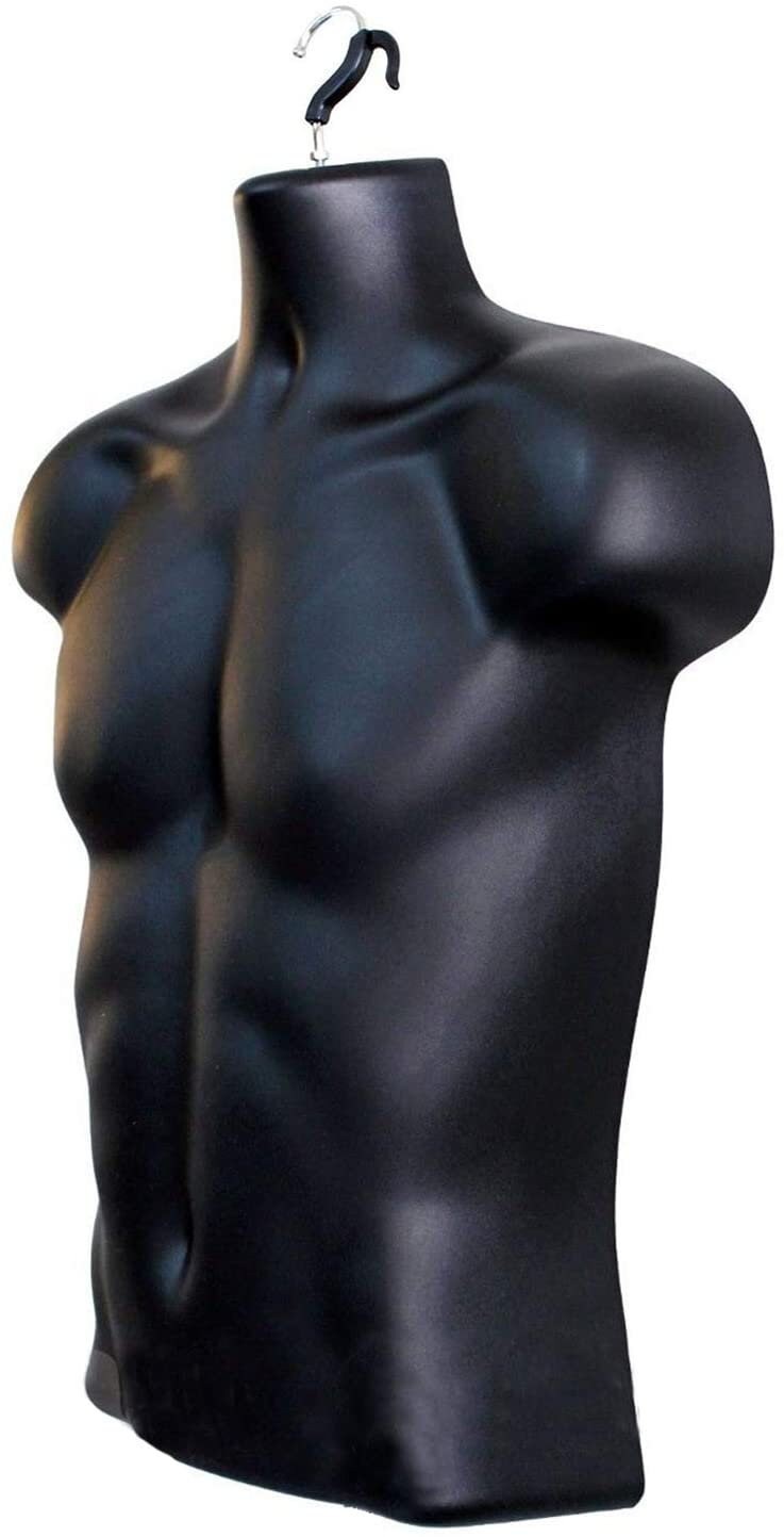 2 Pack Male Mannequin Torso With Stand Dress Form Tshirt Display ...