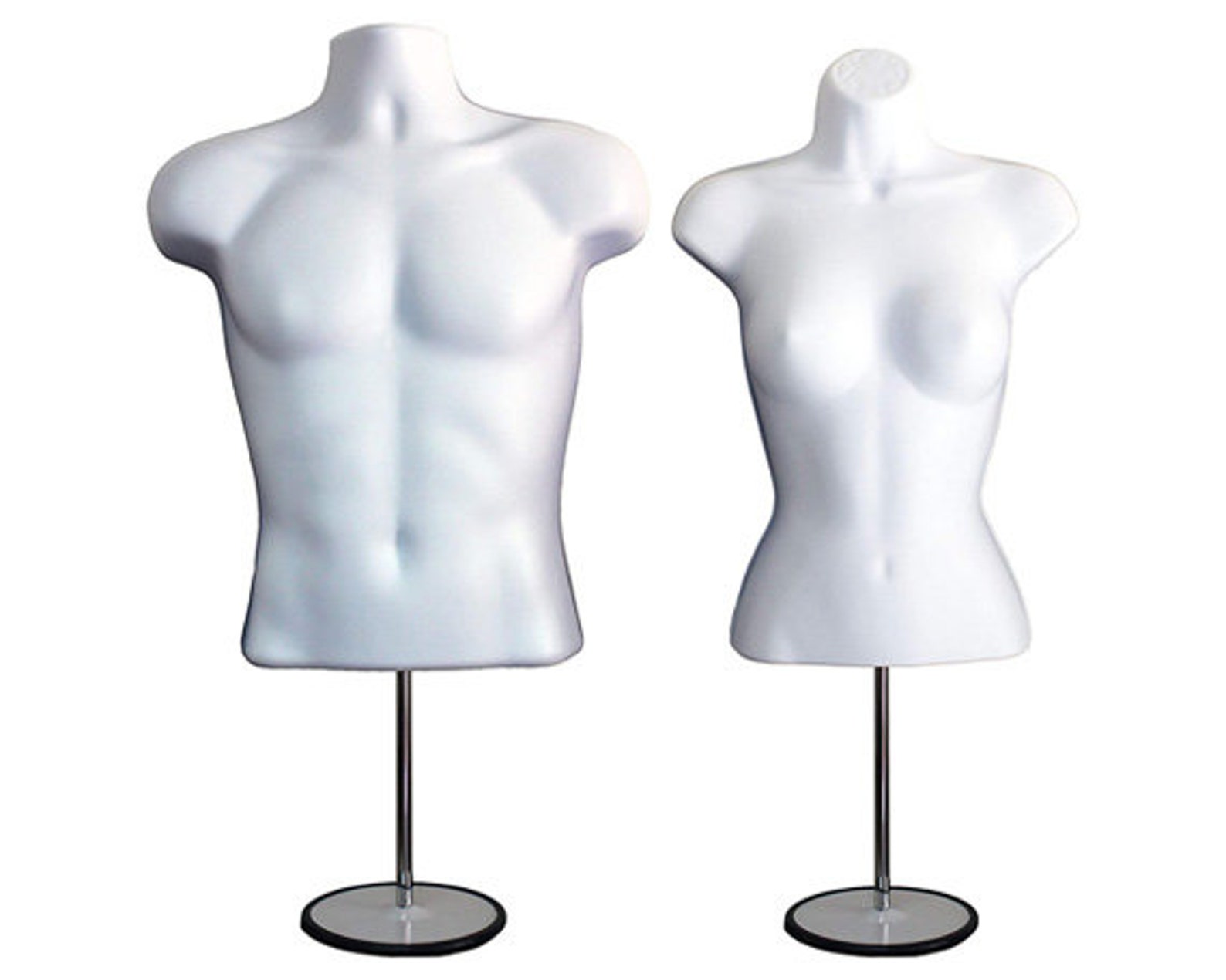 White Male Female Mannequin Torso Set Dress Form Hollow - Etsy
