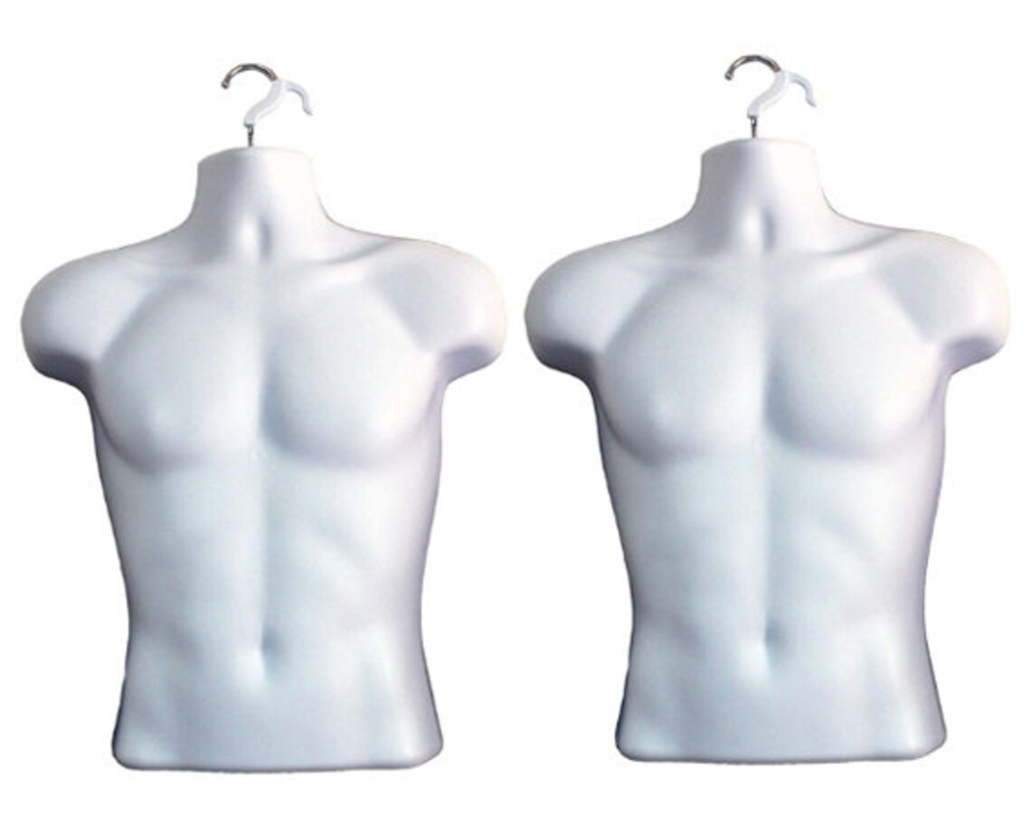 2 Pack Male Mannequin Torso With Stand Dress Form Tshirt Display ...