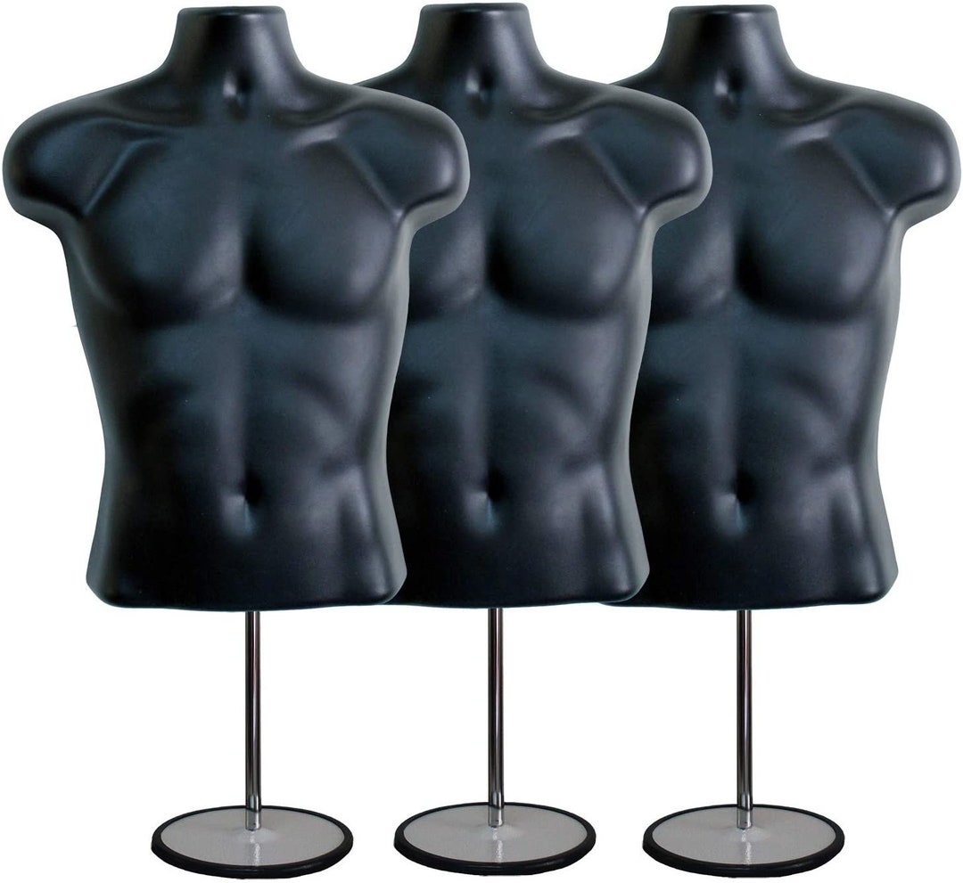 3 Pack Male Mannequin Torso With Stand Dress Form Tshirt Display ...