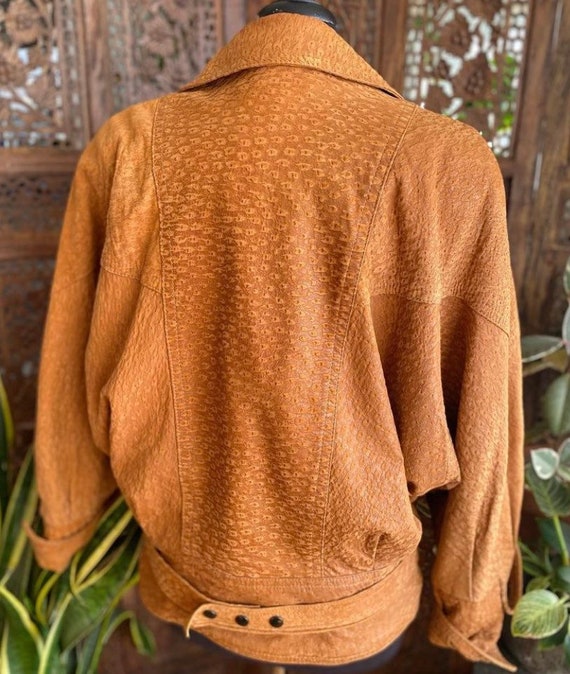 Vintage soft brown textured leather jacket by Nordstr… - Gem