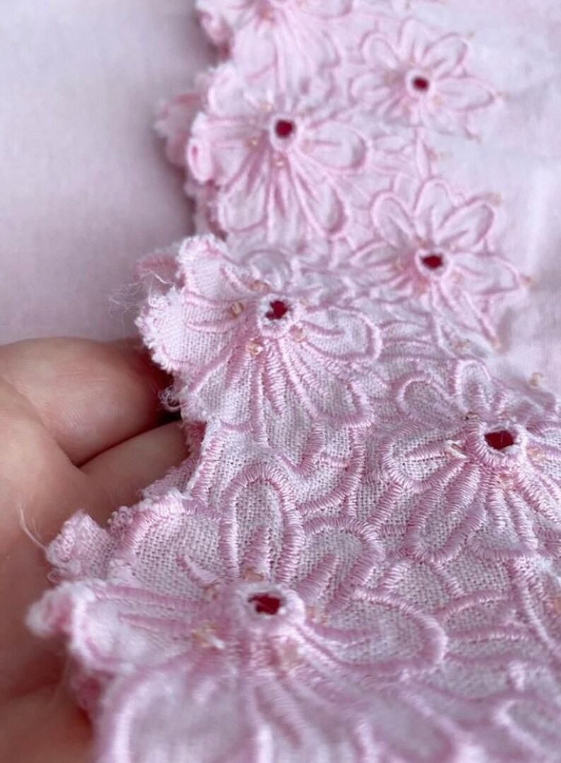 Vintage 90s Pastel Pink Button up With Embroidered Flower Details on the Hems by Dressbarn - Etsy
